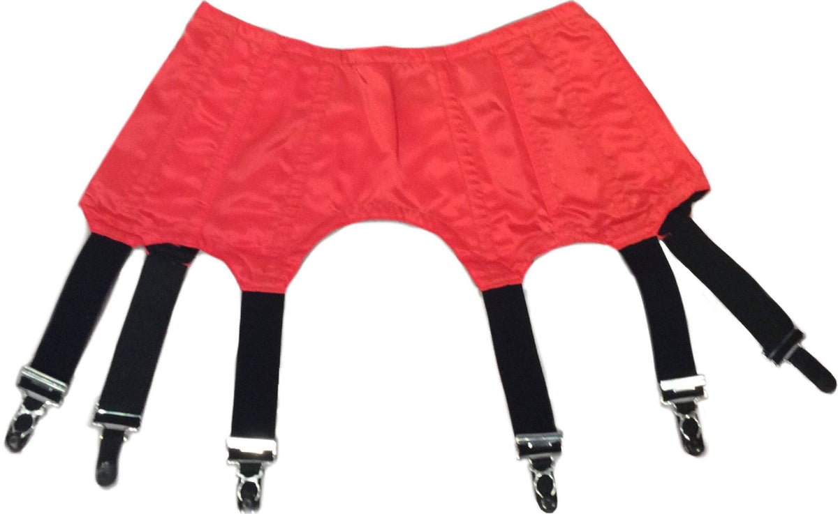 Six Strap Retro Suspender Belt - Red – She Said Boutique